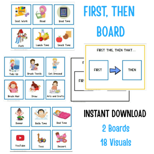 First Then Board | Visual Aid | Visual Schedule | ASD | Behaviour ...