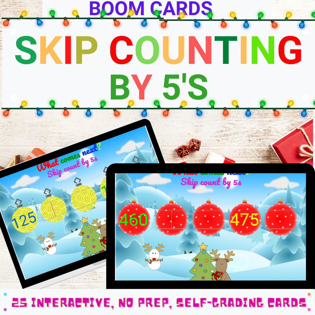 Skip Counting by 5's Within 1000 Christmas Math Boom Cards - Made By ...