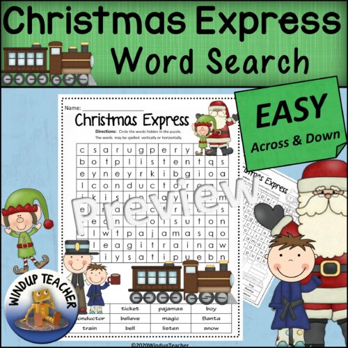 Christmas Express Word Search | Easy | Made By Teachers