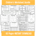4 IN 1 WORKSHEET BUNDLE | Kindergarten to Grade One Worksheets - Made ...