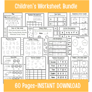 4 IN 1 WORKSHEET BUNDLE | Kindergarten to Grade One Worksheets - Made ...