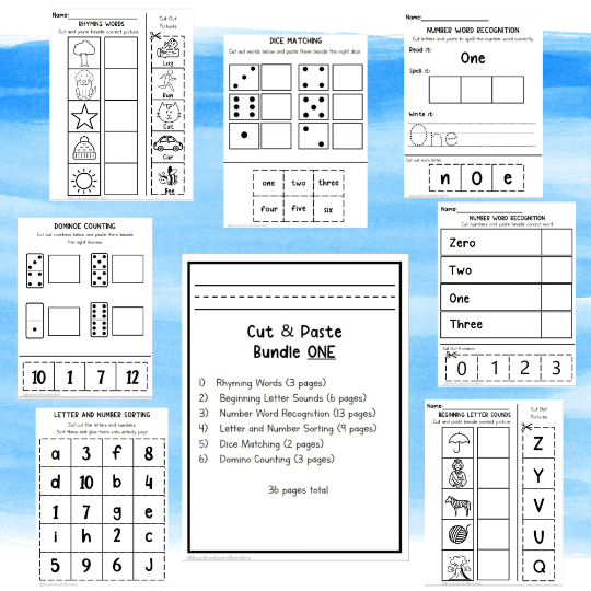 4 IN 1 WORKSHEET BUNDLE | Kindergarten to Grade One Worksheets - Made ...