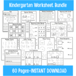 4 IN 1 WORKSHEET BUNDLE | Kindergarten to Grade One Worksheets - Made ...