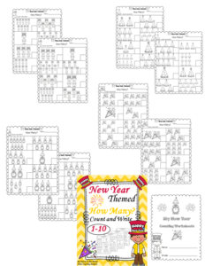 New Year Themed Count and Write How many? Numbers (1 - 10) - Made By ...