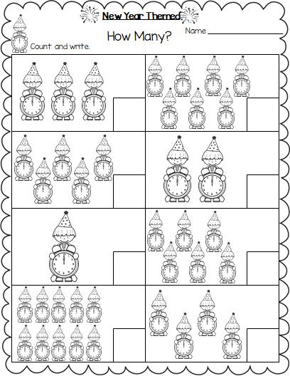 New Year Themed Count and Write How many? Numbers (1 - 10) - Made By ...