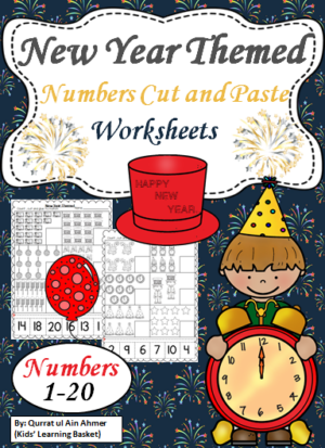 New Year Themed Numbers Cut and Paste Worksheets (1-20) | Made By Teachers