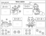 Winter Addition Cut and Paste-Sums up to 10 - Made By Teachers