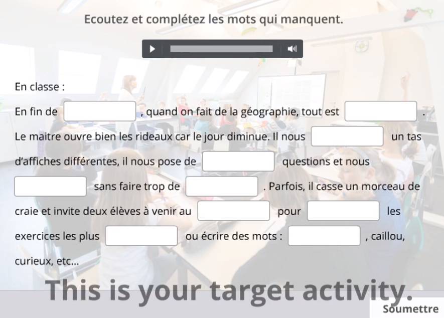 Six dictations in French A1: Interactive files | Made By Teachers