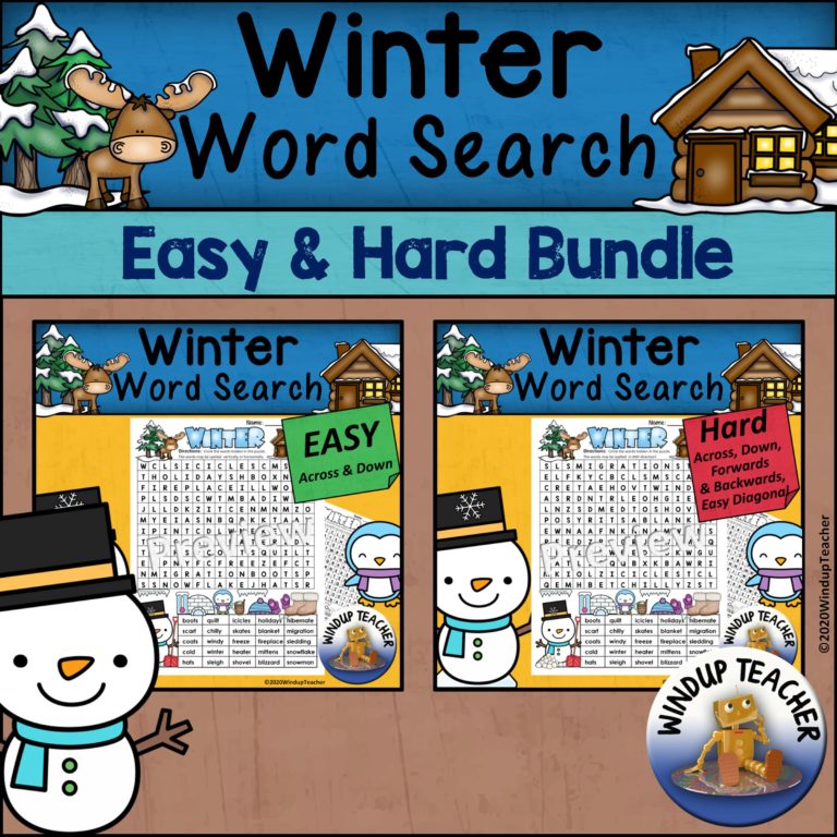 Winter Word Search BUNDLE - Easy and Hard Bundle | Made By Teachers