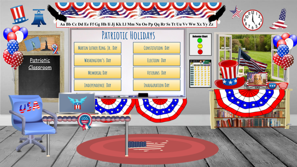 Bitmoji Classroom | Patriotic USA Theme | Online E-Learning | 10 Slides ...