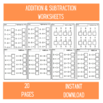 Math Worksheets | Addition | Subtraction | Math Activities - Made By ...