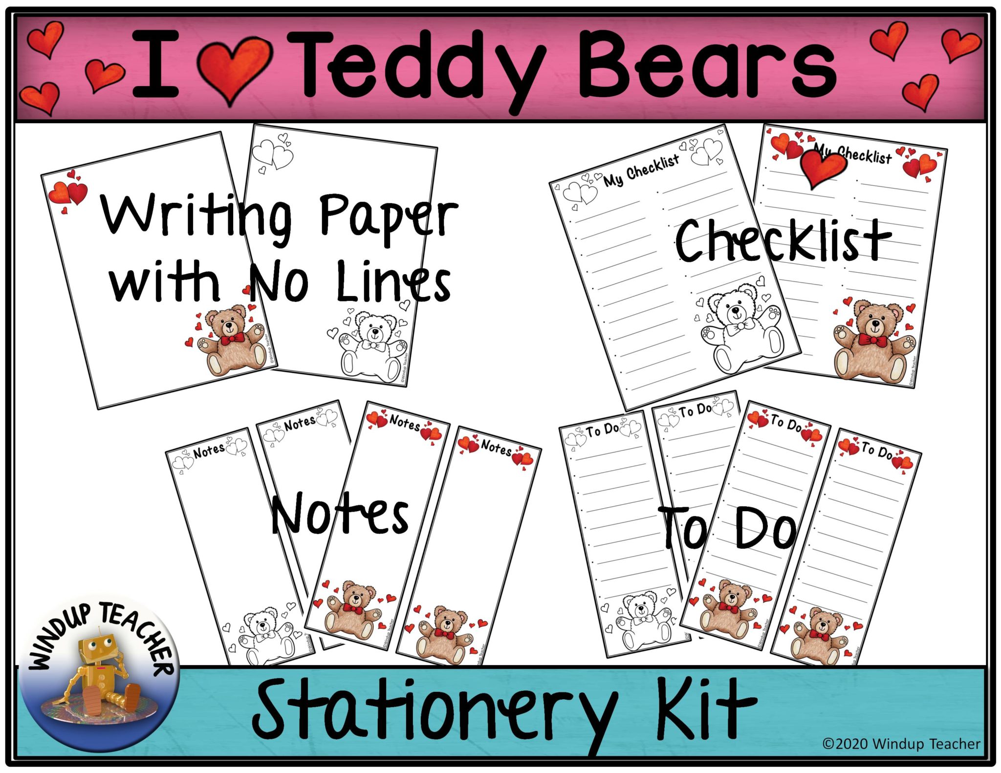 Teddy Bear Writing Paper | Color & B&W Activity Sheets | Made By Teachers