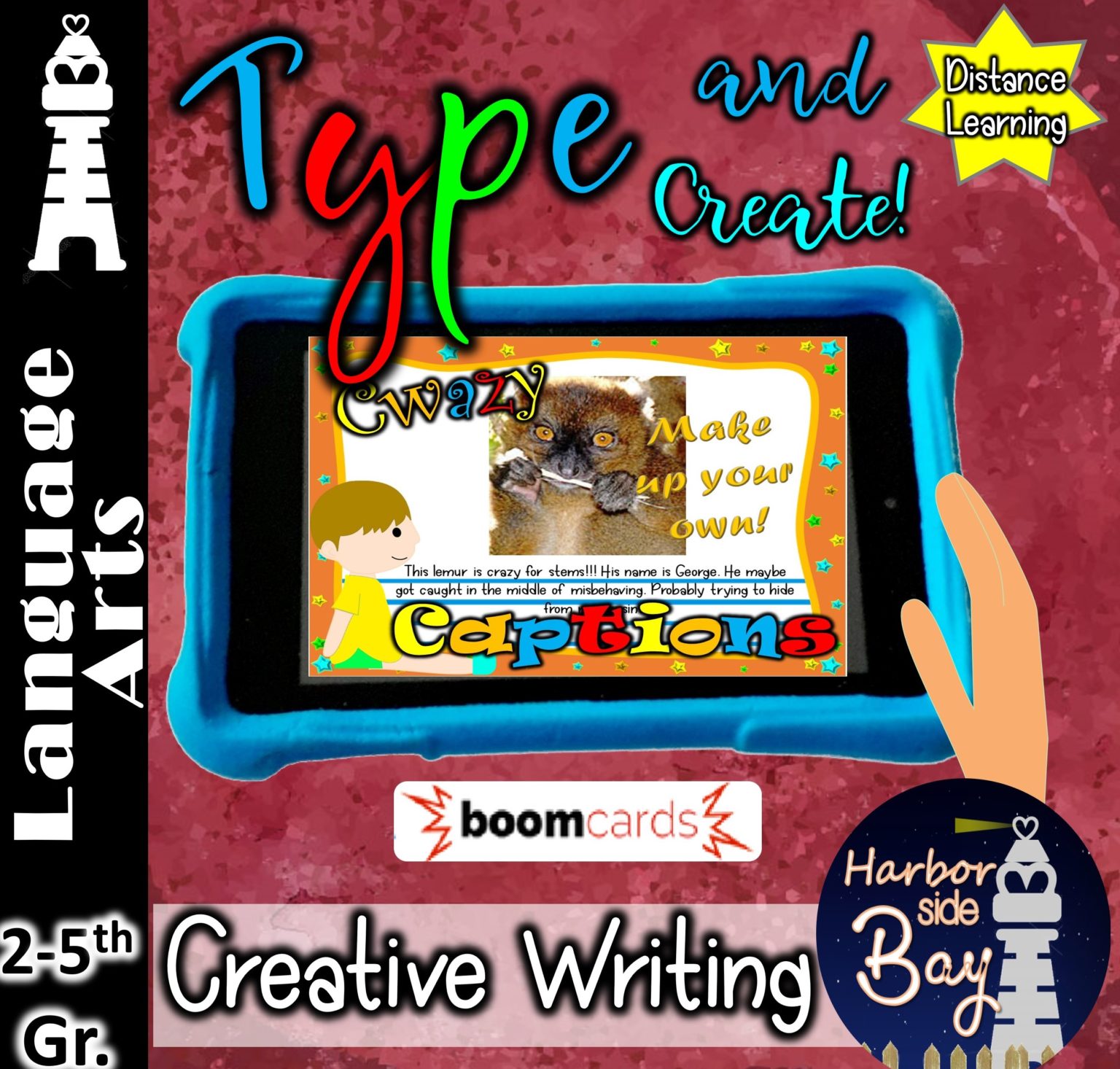 Creative Writing Crazy Captions | BOOM Cards | Made By Teachers