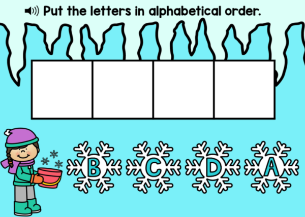 Letter ABC Order Boom Cards | Winter Boom Cards - Made By Teachers