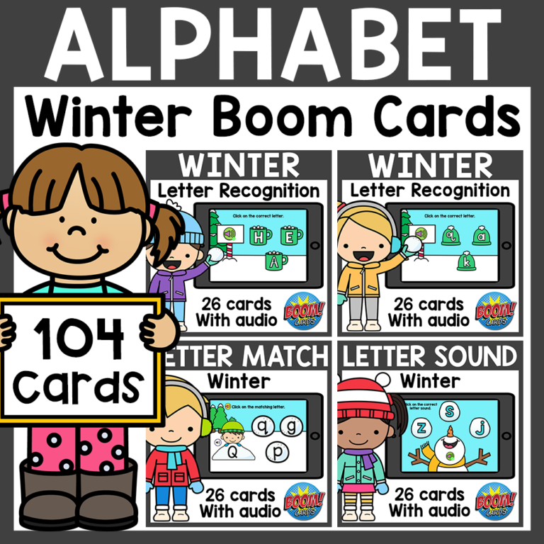 Alphabet Boom Cards Bundle | Winter Boom Cards Distance Learning | Made ...