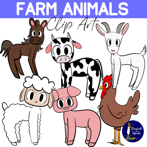 Cute Farm Animal Clip Art | Made By Teachers