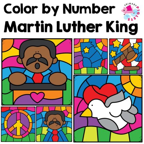 Martin Luther King Jr Addition Color by Number Bundle | Made By Teachers