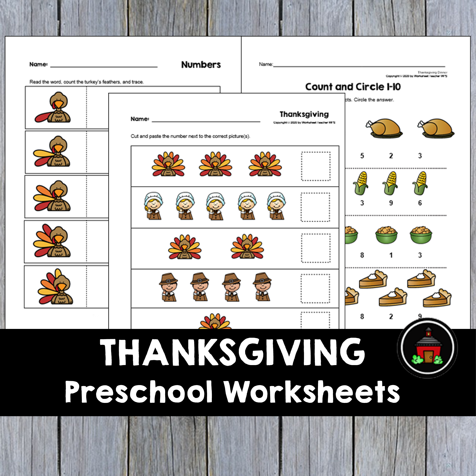 5 Winter Number Sequence 1-5 Preschool Math B&W Picture Puzzles - Made ...