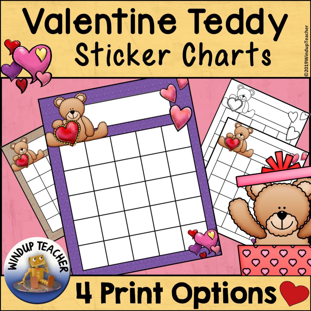 Valentine Teddy Bear Incentive Reward Charts | Made By Teachers