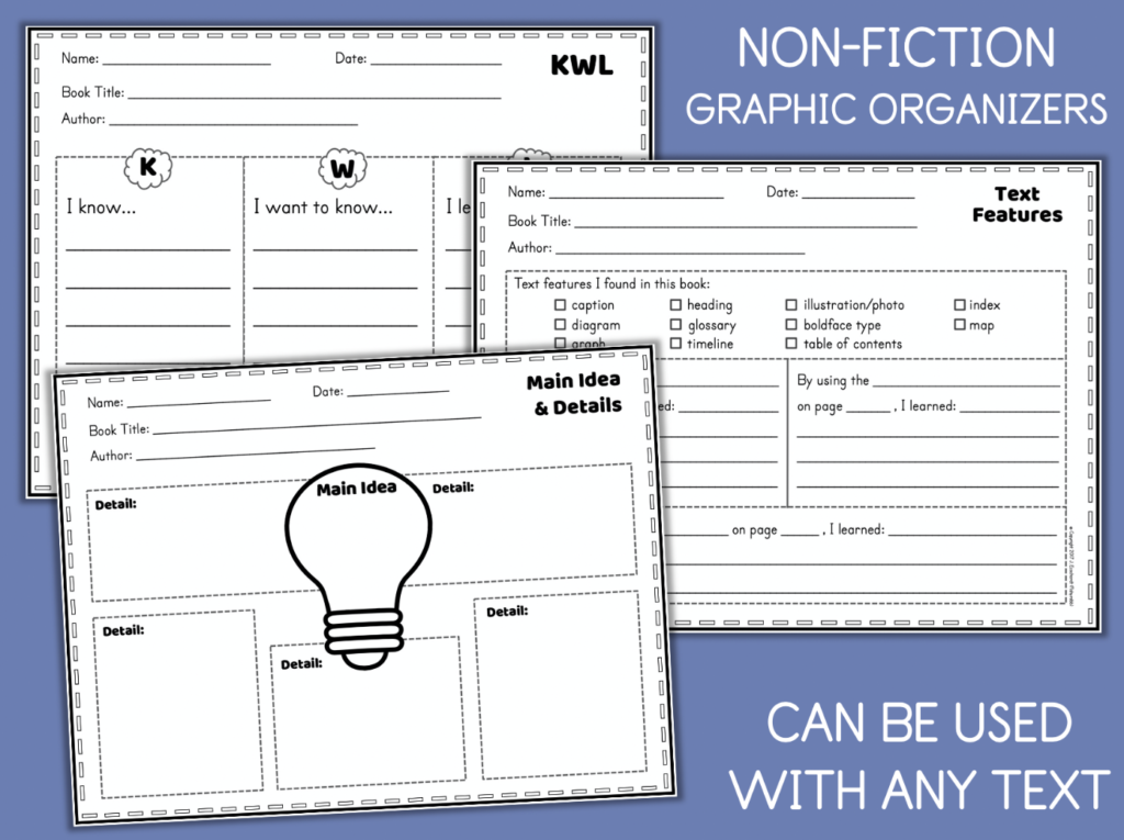 Reading Response Activities Graphic Organizers for Any Text | Made By ...