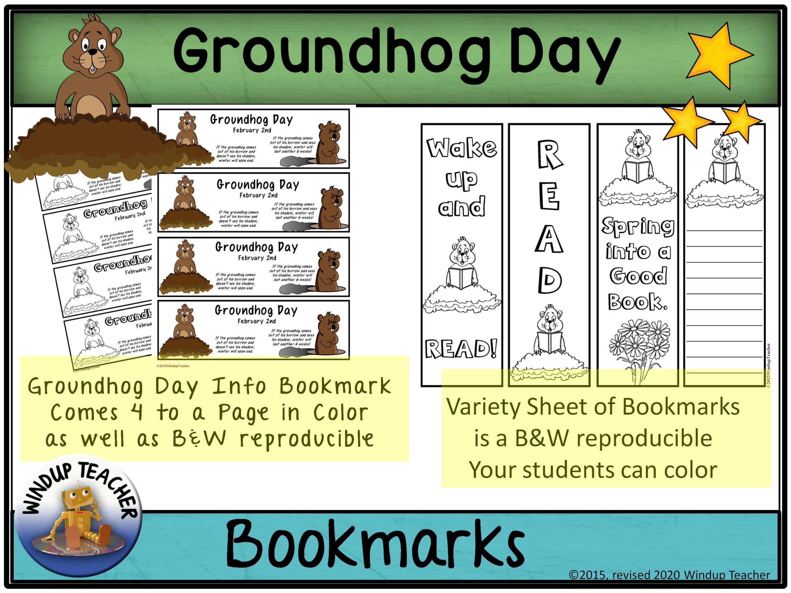 Groundhog Day Bookmarks | Made By Teachers