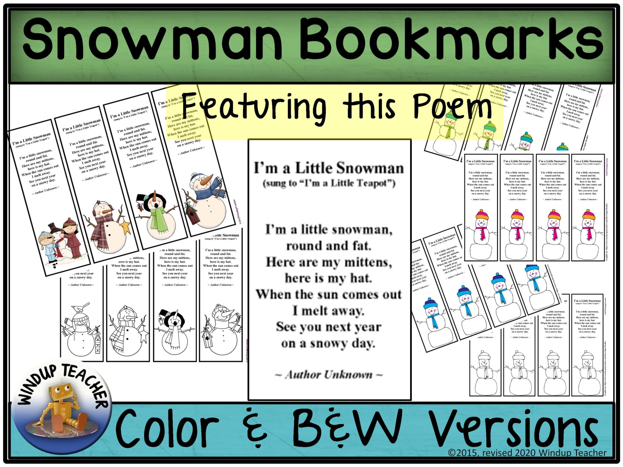 Snowman Bookmarks - Made By Teachers