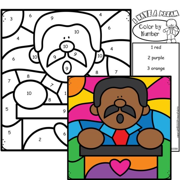 Martin Luther King Jr Subtraction Color by Number Bundle - Made By Teachers