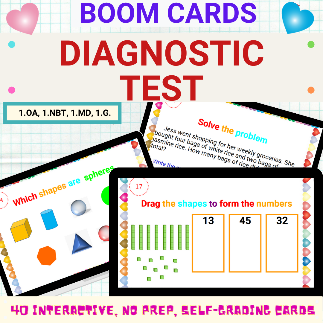 Math Diagnostic Test 1st Grade Math Review 1st Grade Math Recap Boom