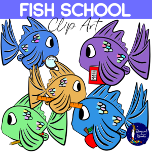 Fish School Clip Art - Made By Teachers