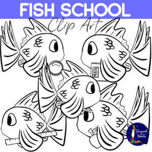 Fish School Clip Art - Made By Teachers