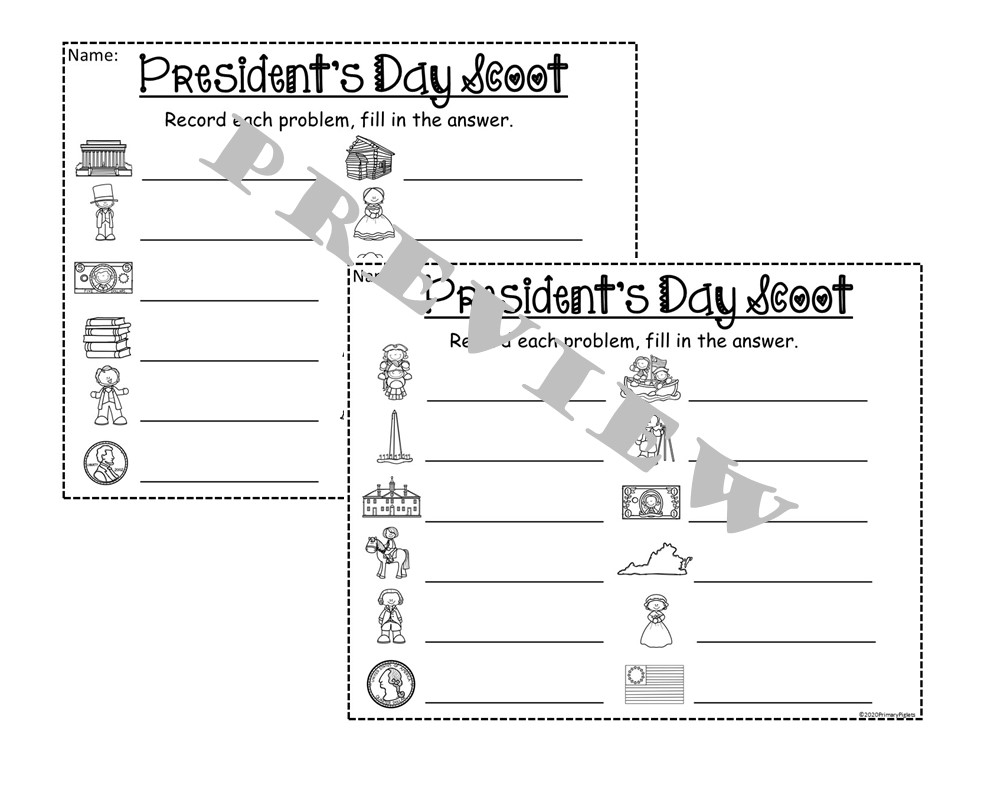 PRESIDENTS DAY MATH CENTERS ADDITION TO 10 | SUMS OF TEN | PRESDIENTS ...