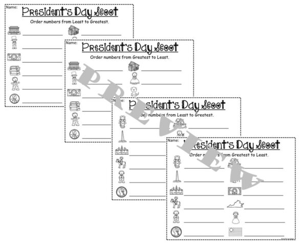 PRESIDENTS DAY MATH CENTERS ORDERING NUMBERS | PRESIDENTS DAY ...