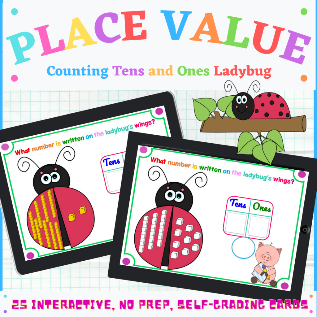 Place Value Counting Tens and Ones Ladybug Within 100 Boom Cards | Made ...