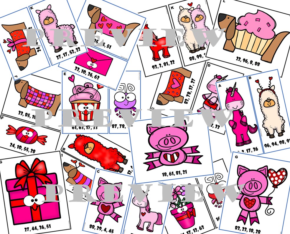 Valentines Day Ordering Numbers Math Center - Made By Teachers