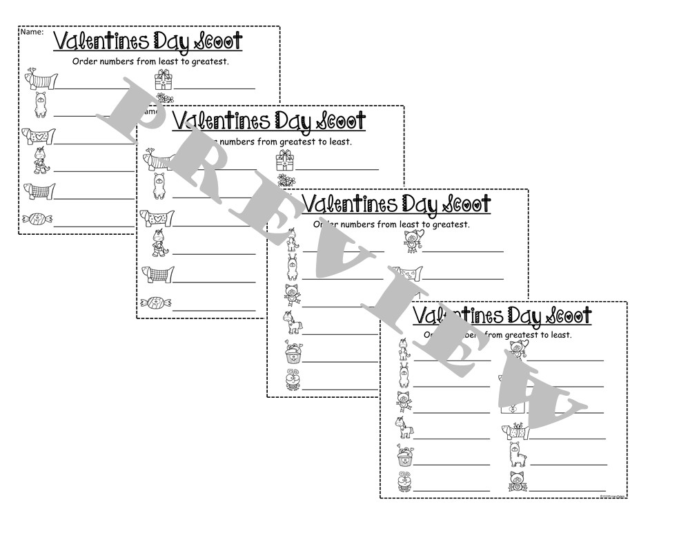 Valentines Day Ordering Numbers Math Center - Made By Teachers