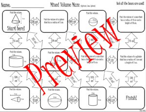 Volume of Cylinders, Cones, & Spheres Mixed Maze (TEK 8.6A/8.7A) - Made ...
