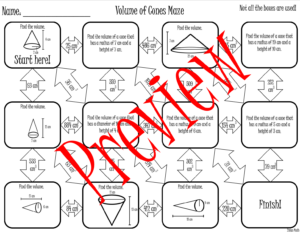 Volume of Cylinders, Cones, & Spheres Maze Bundle (TEK 8.6A/8.7A ...