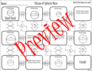 Volume of Cylinders, Cones, & Spheres Maze Bundle (TEK 8.6A/8.7A ...
