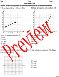 Distance Between 2 Points Word Scramble (TEK 8.7D STAAR Level Questions ...