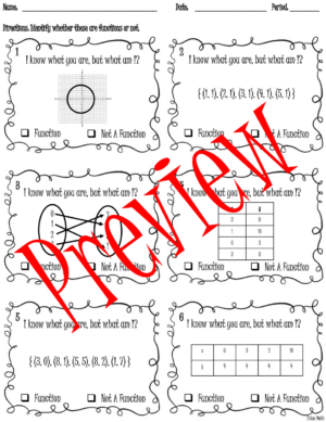 Functions Task Cards (Tables, Graphs, Set of Points, & Mappings TEK 8 ...