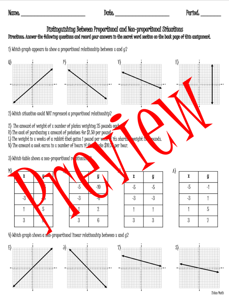 Distinguish Proportional & Non-Proportional | Made By Teachers
