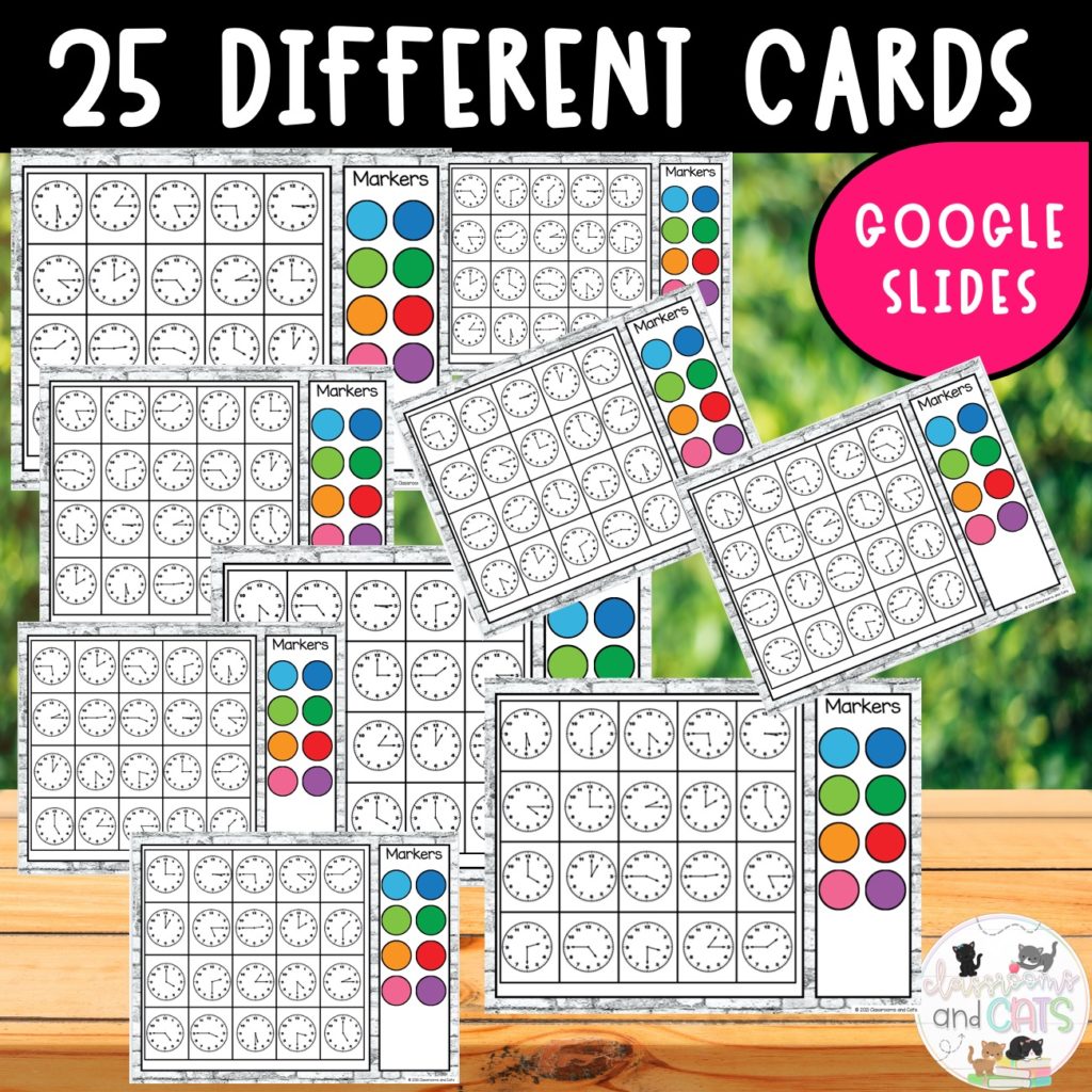 Telling time to the 15 minutes Digital Bingo Google Slides™ - Made By ...