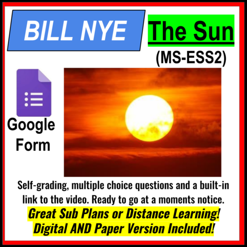 Bill Nye - The Sun Google Form! (Great Distance learning or Sub plans ...