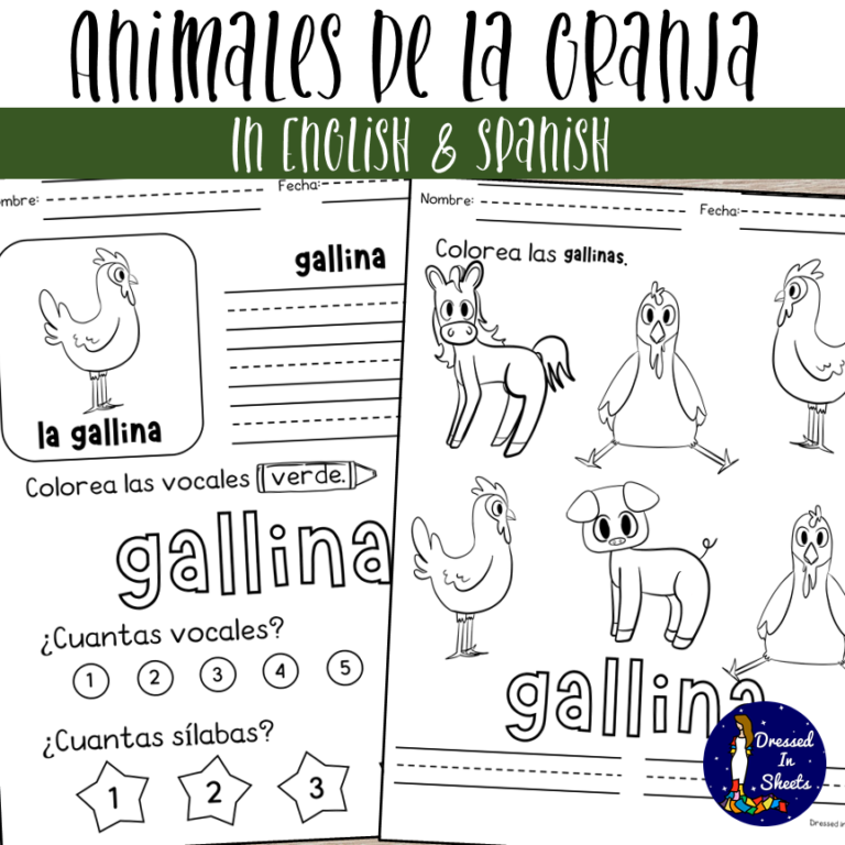 Learning the Farm Animals Animales de la granja in English and Spanish ...