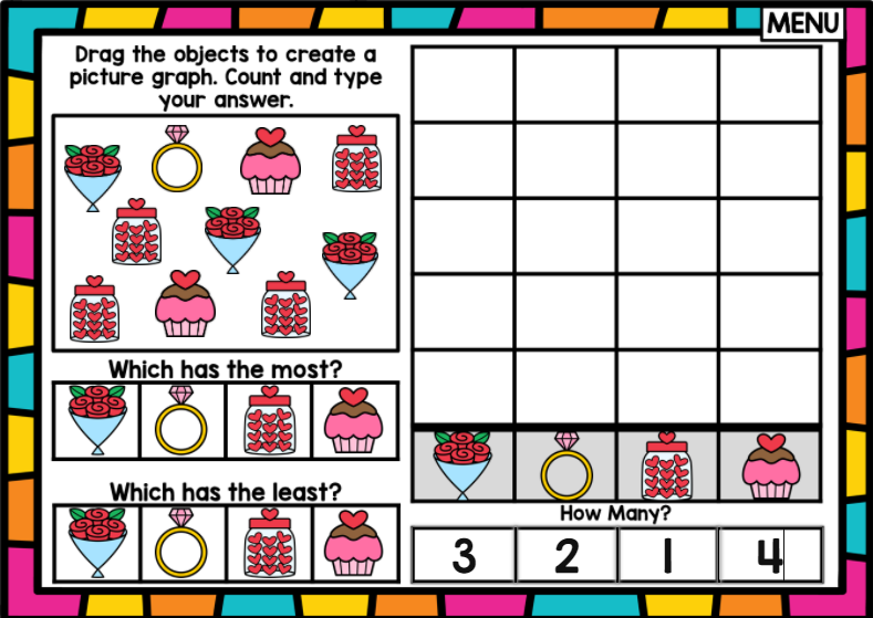 Data and Graphing Boom Cards | Valentine's Day Boom Cards | Made By ...