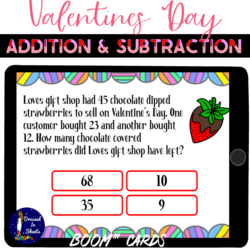 Valentine's Day Word Problems Addition and Subtraction | Made By Teachers
