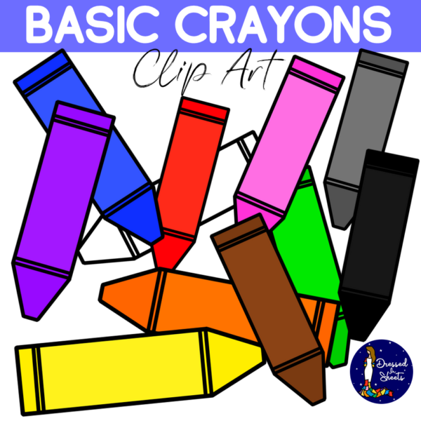 Basic Crayons Clip Art - Made By Teachers