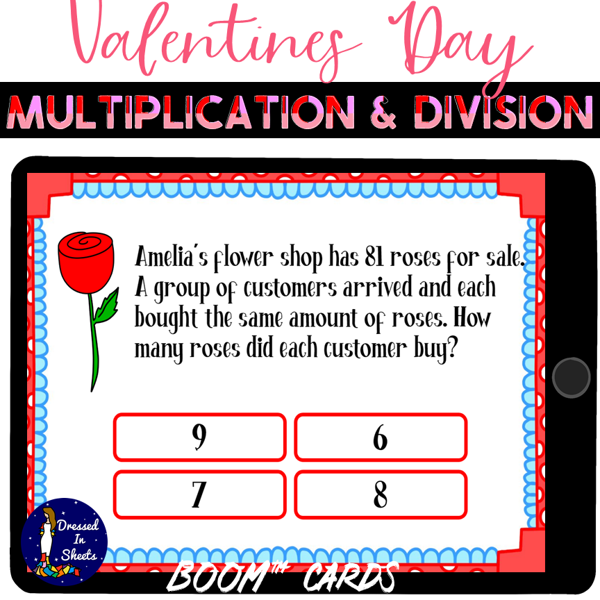 Valentine's Day Word Problems Multiplication and Division | Made By ...