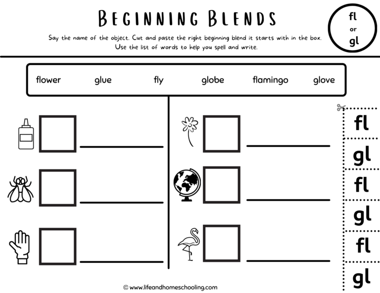 Beginning Blends Cut & Paste - Made By Teachers