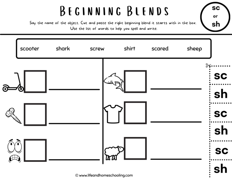 Beginning Blends Cut & Paste - Made By Teachers